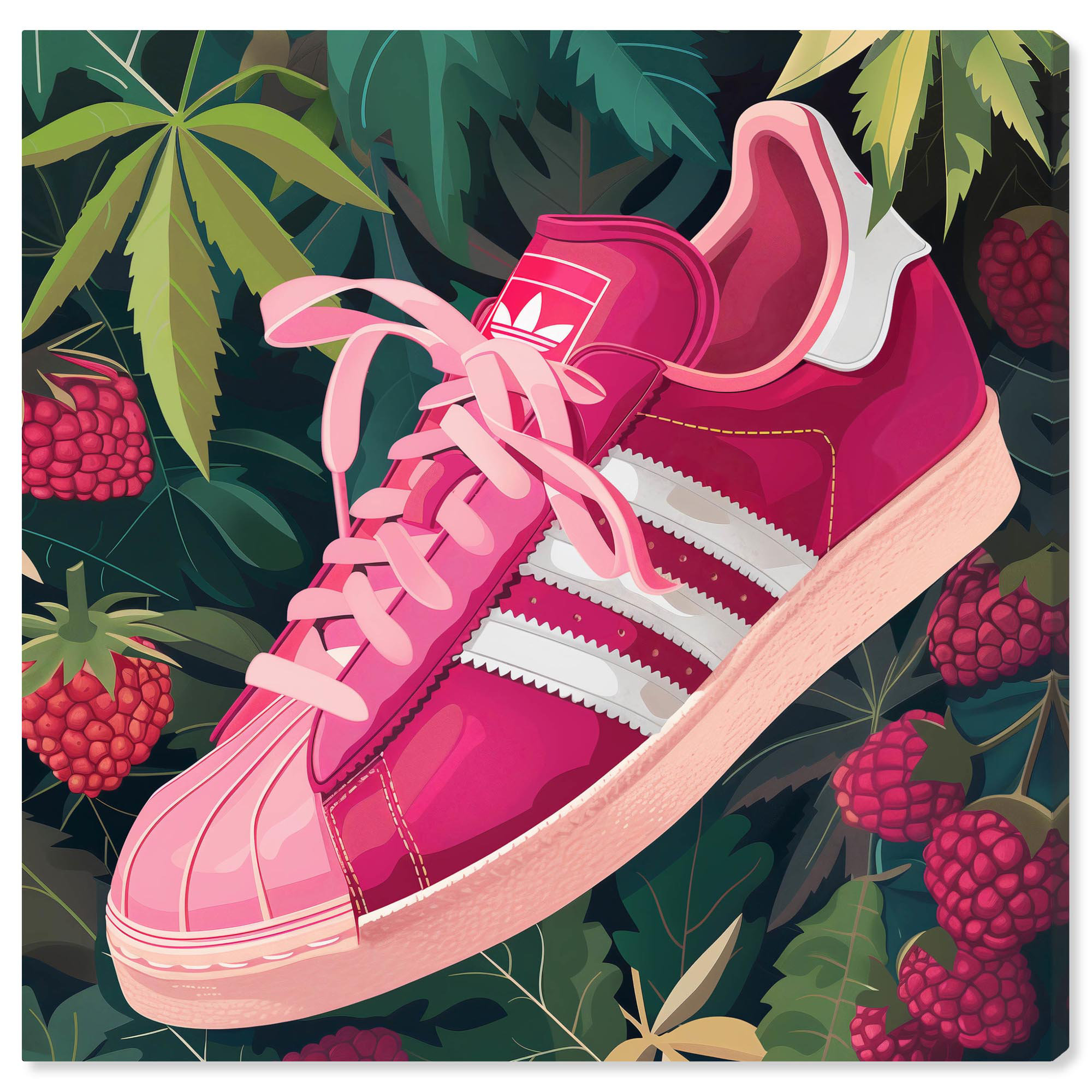 Art Remedy Raspberry Sneaker Canvas Sneaker Art Print by Art Remedy ...
