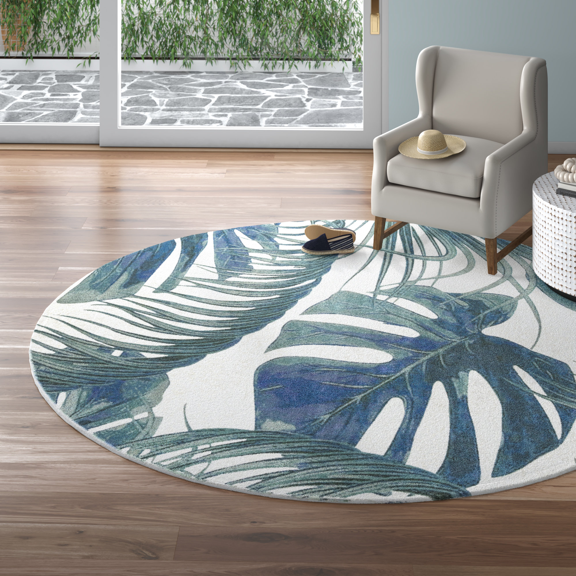 Bayou Breeze Abira Floral Green/White Area Rug & Reviews | Wayfair