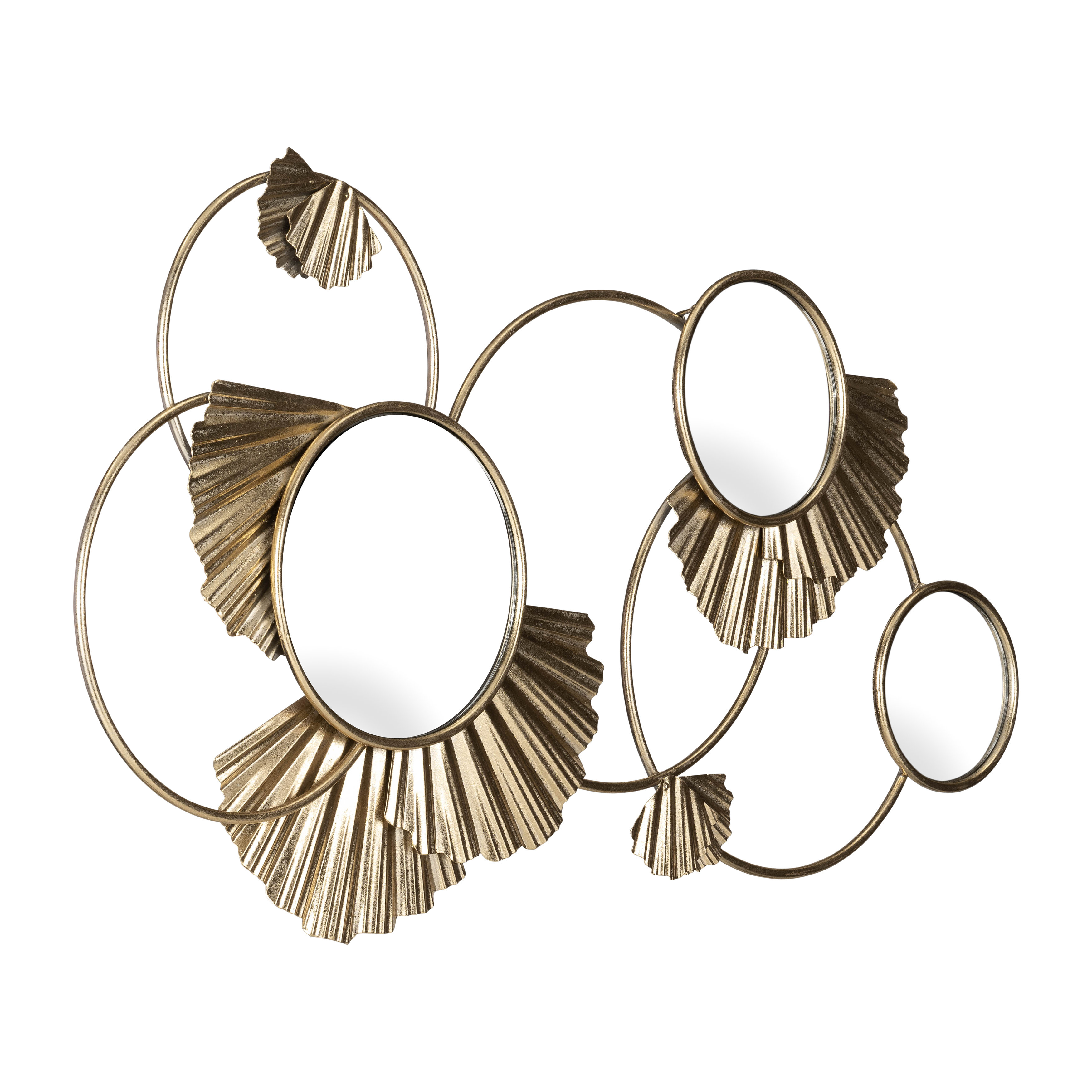Mercer41 Haila Metal, 27" Fan Loops Mirrored Wall Decor, Gold - Wayfair ...