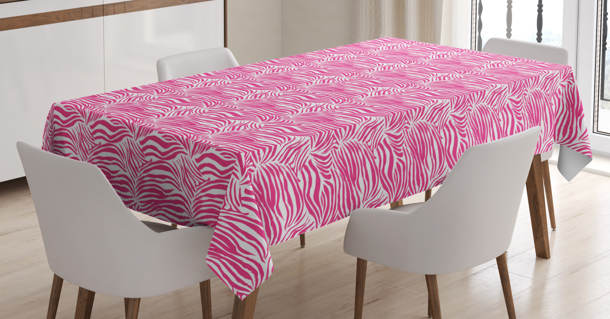East Urban Home Ambesonne Zebra Print Tablecloth, Striped Zebra Animal ...