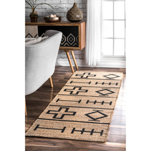Union Rustic Aliea Geometric Handwoven Jute/Sisal/Cotton Natural/Black ...