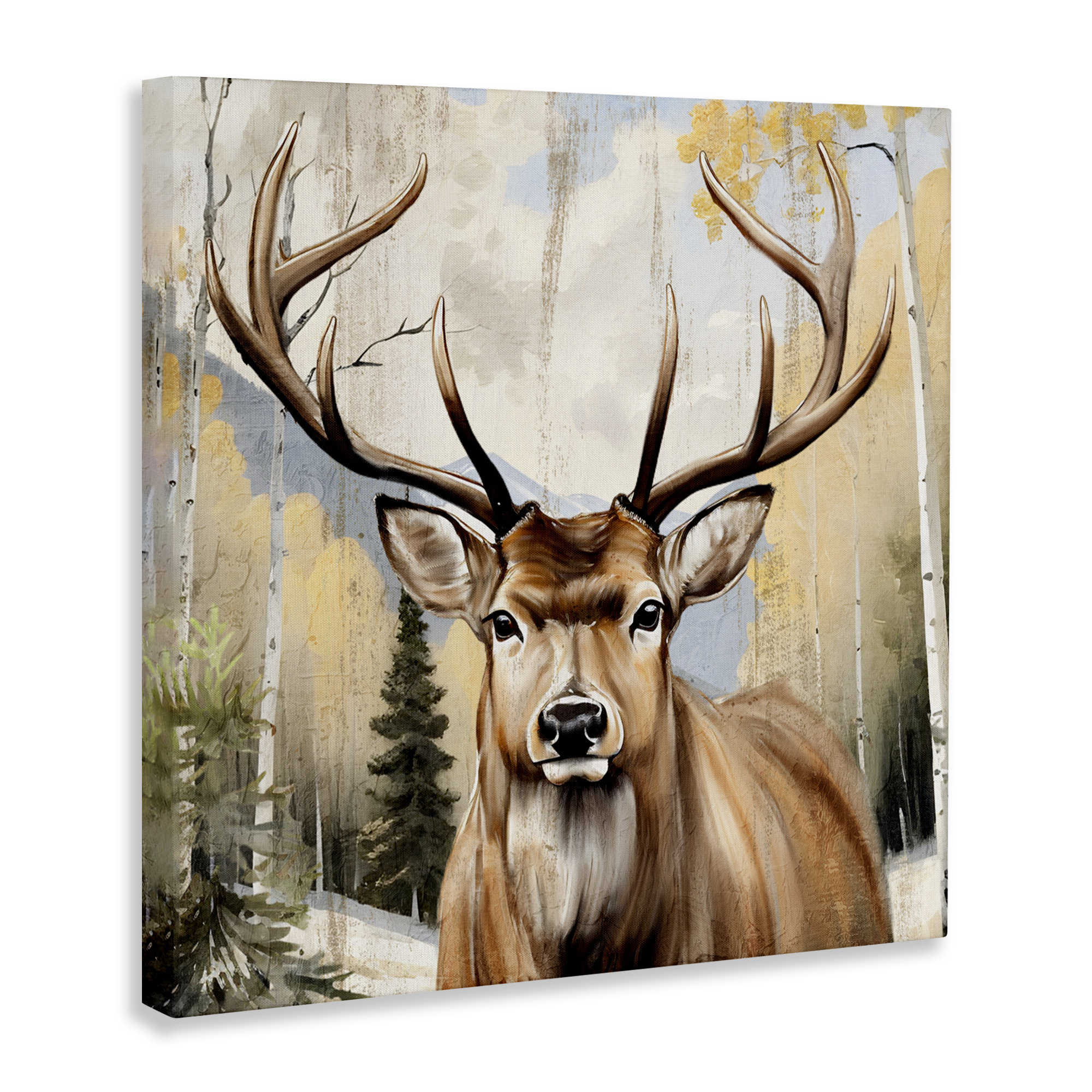 Union Rustic Mountain Walk Elk Portrait Canvas, design by Kim Allen ...