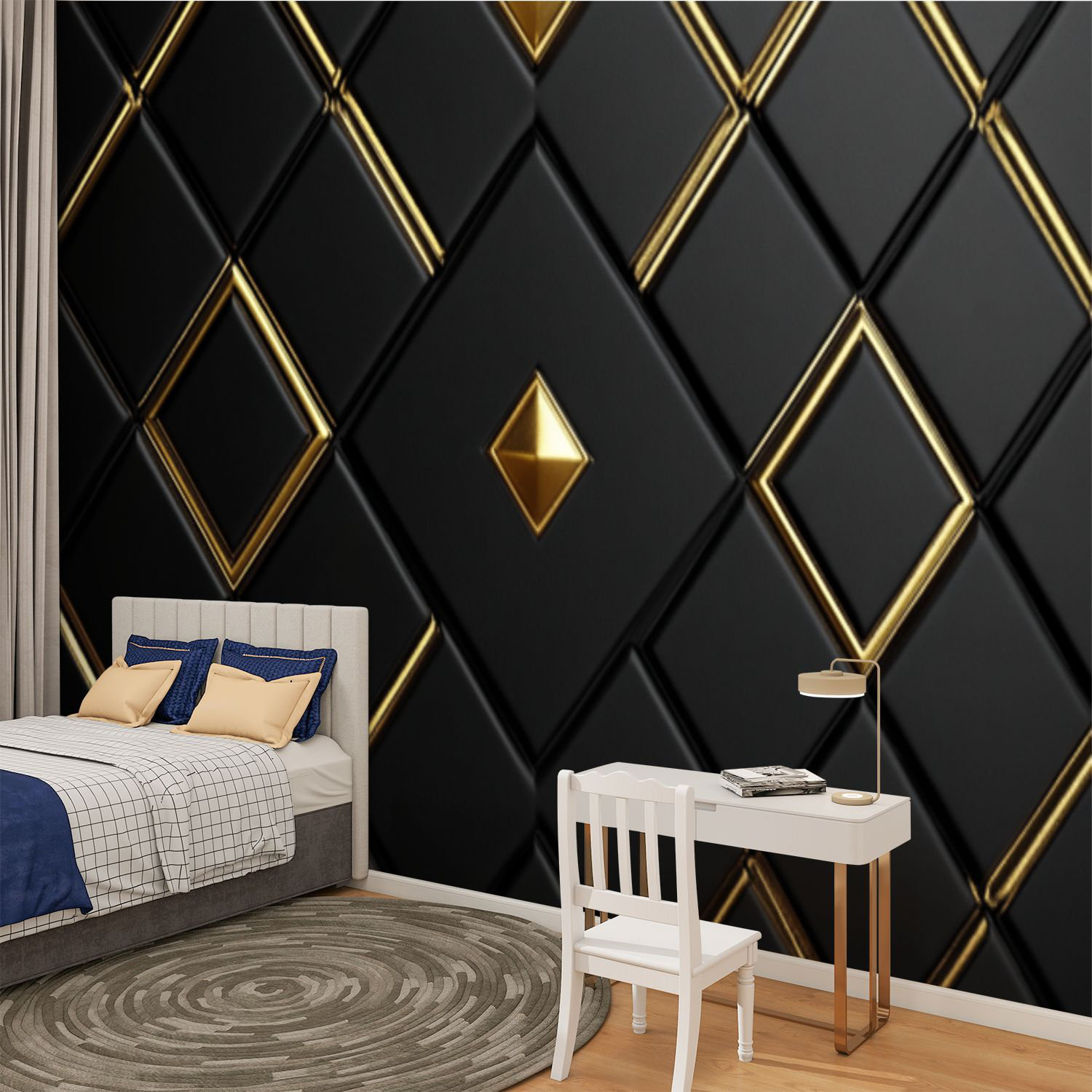 black wall mural
