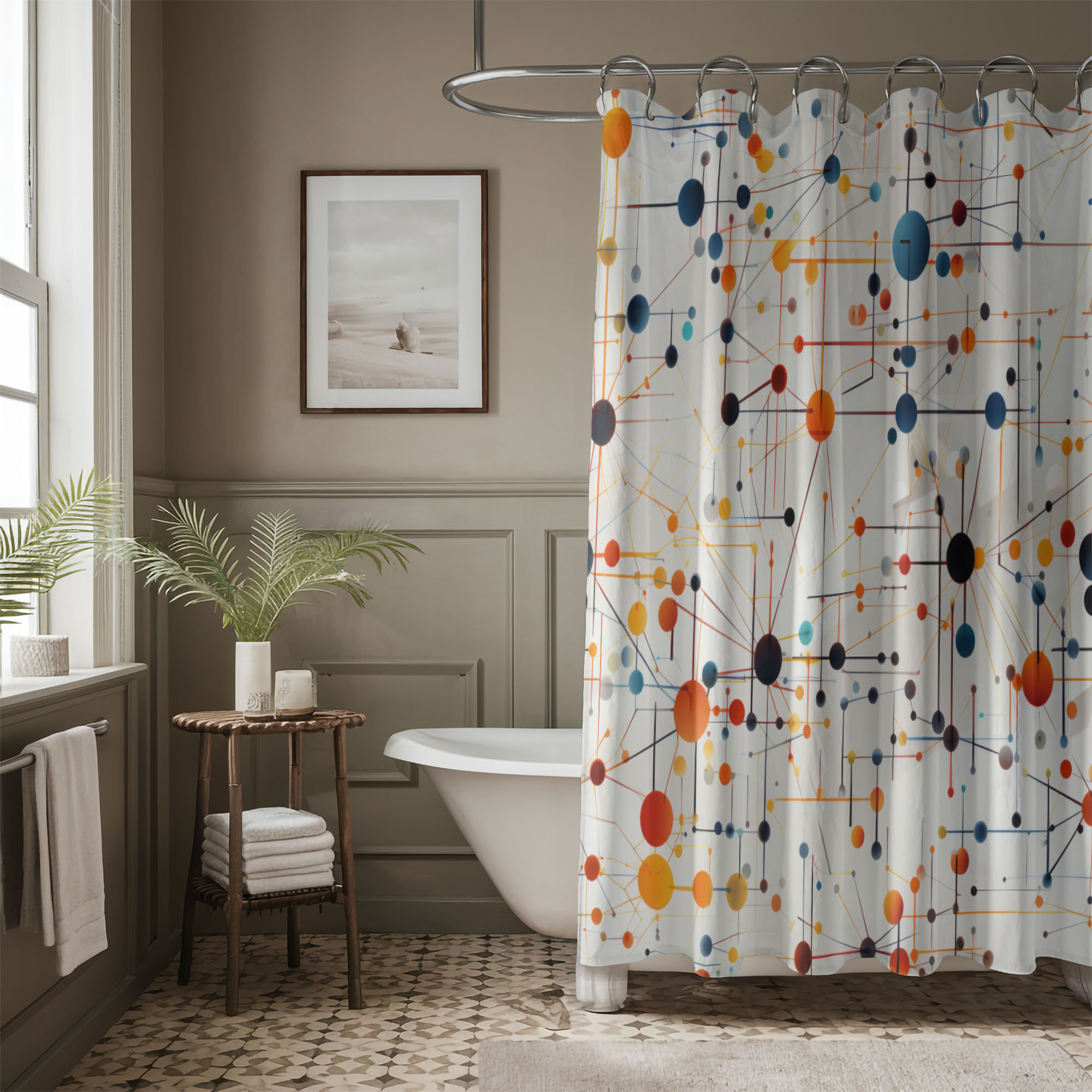 Union Rustic Geometric Fusion - Premium Shower Curtain | Wayfair