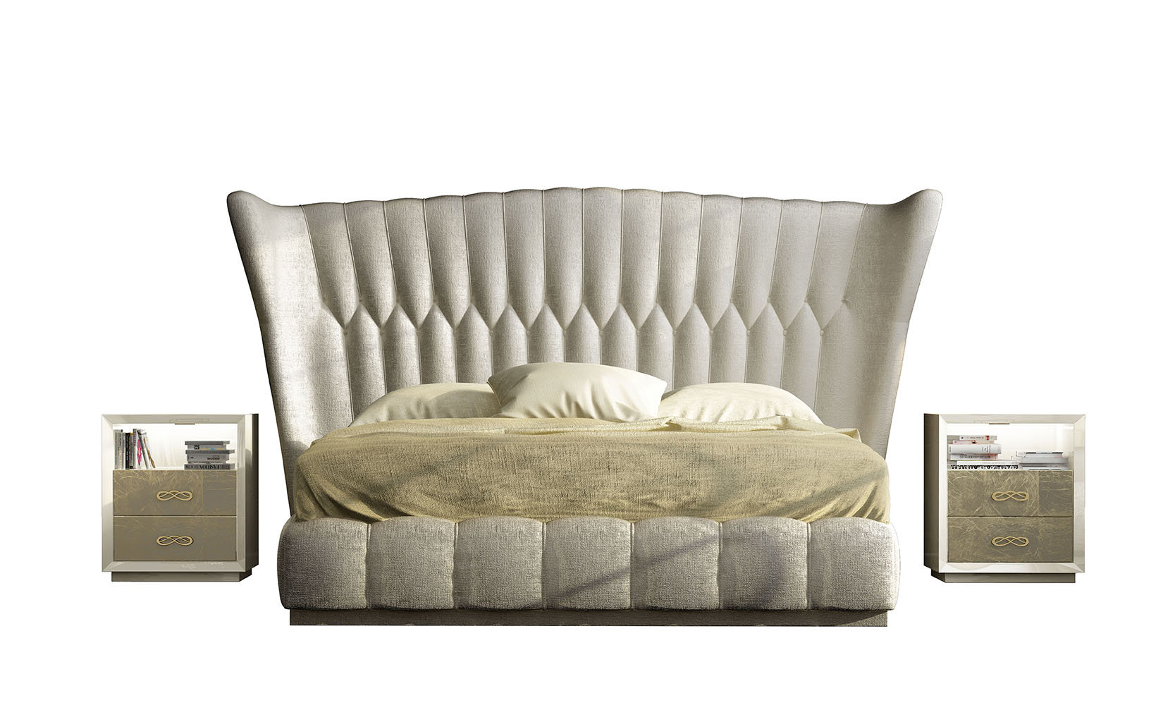 Everly Quinn Burcott Solid Wood Upholstered Standard 3 Piece Bedroom ...