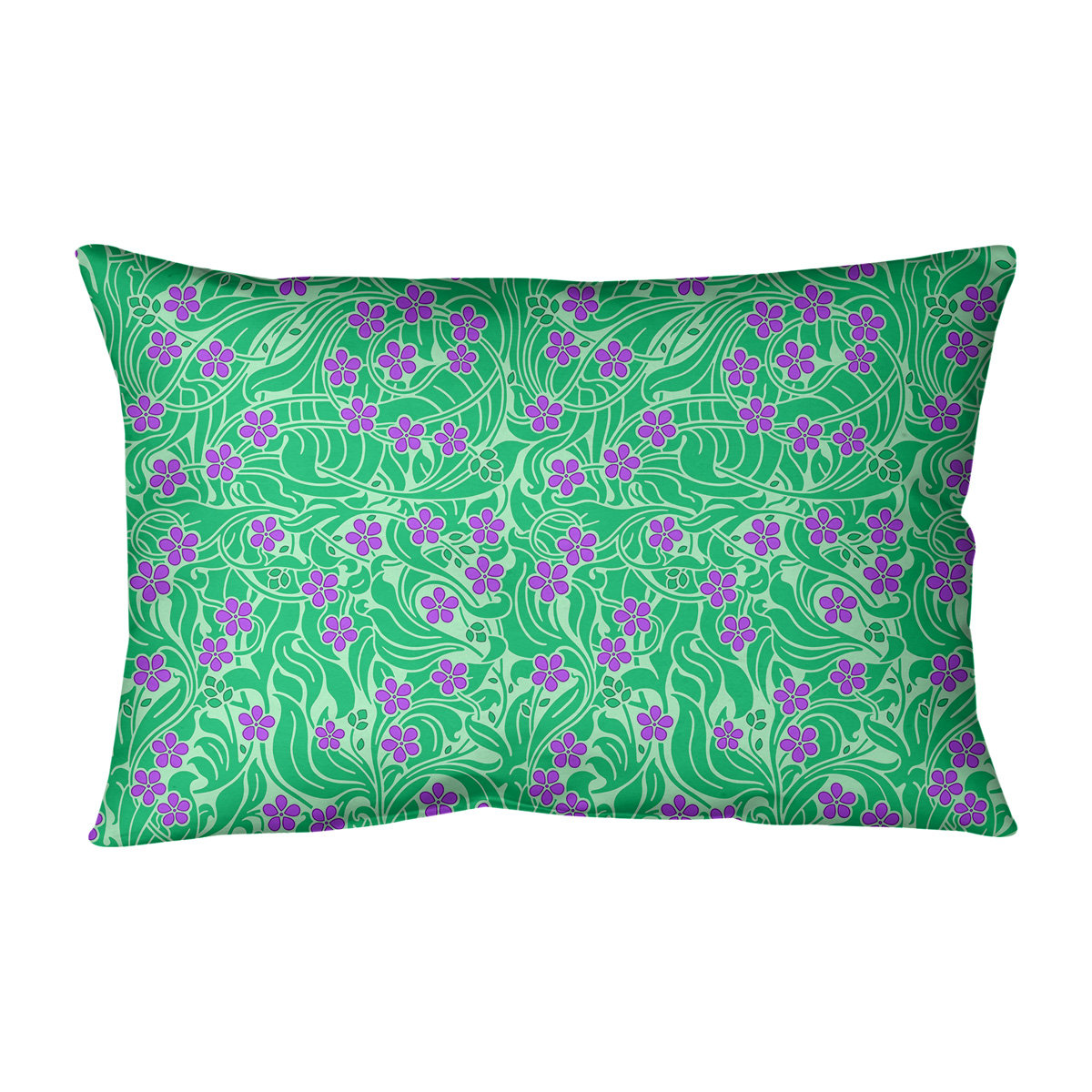 ArtVerse Katelyn Elizabeth Swirly Floral Lumbar Pillow | Wayfair