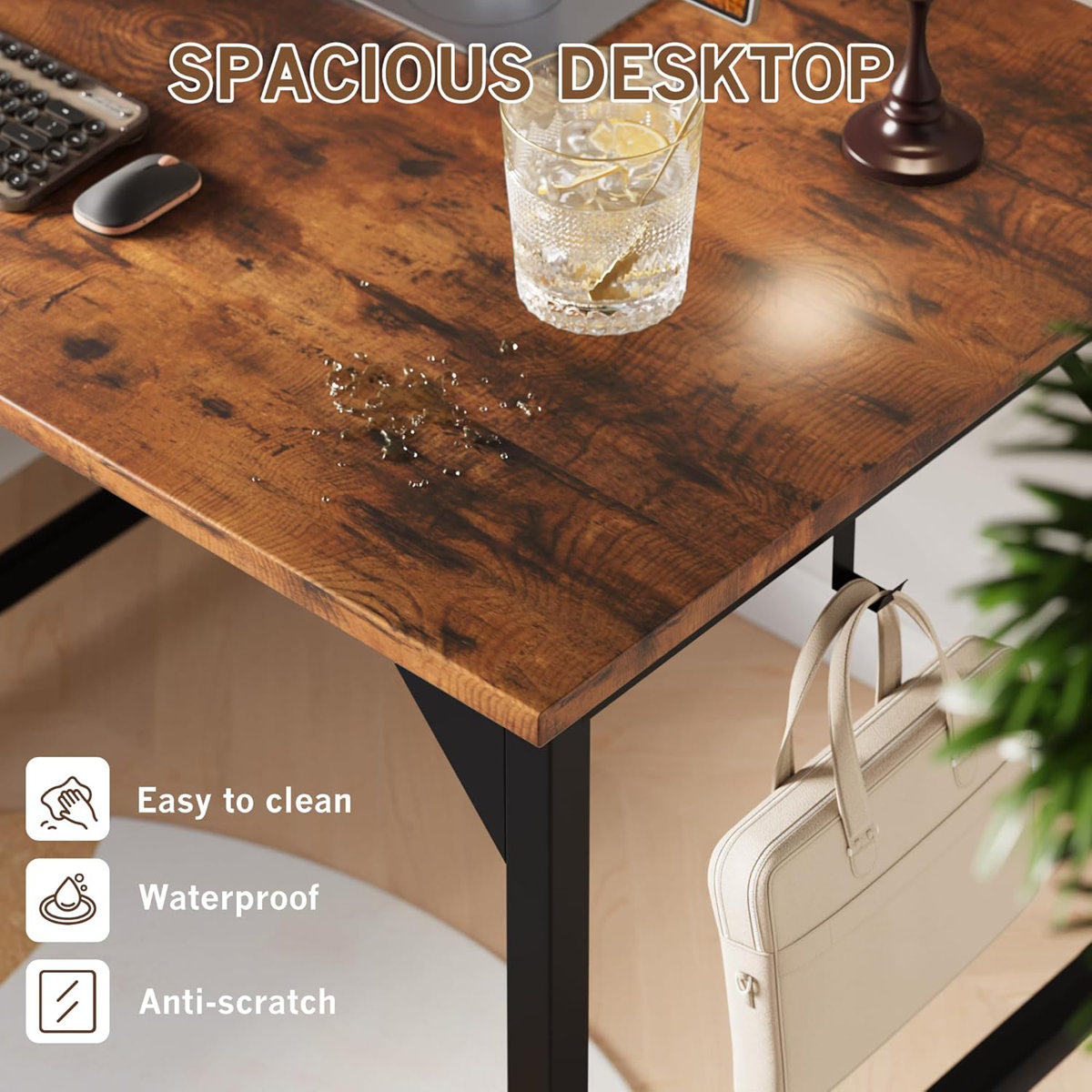 17 Stories 32 Inch Computer Desk Wood Modern Simple Home Office Table ...