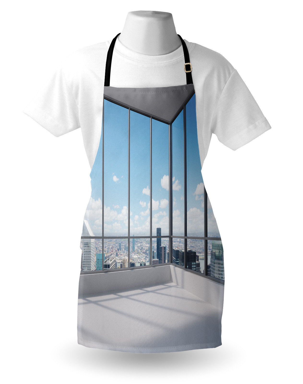 East Urban Home Cityscape Apron Unisex, Office with Sunny Sky, Adult ...