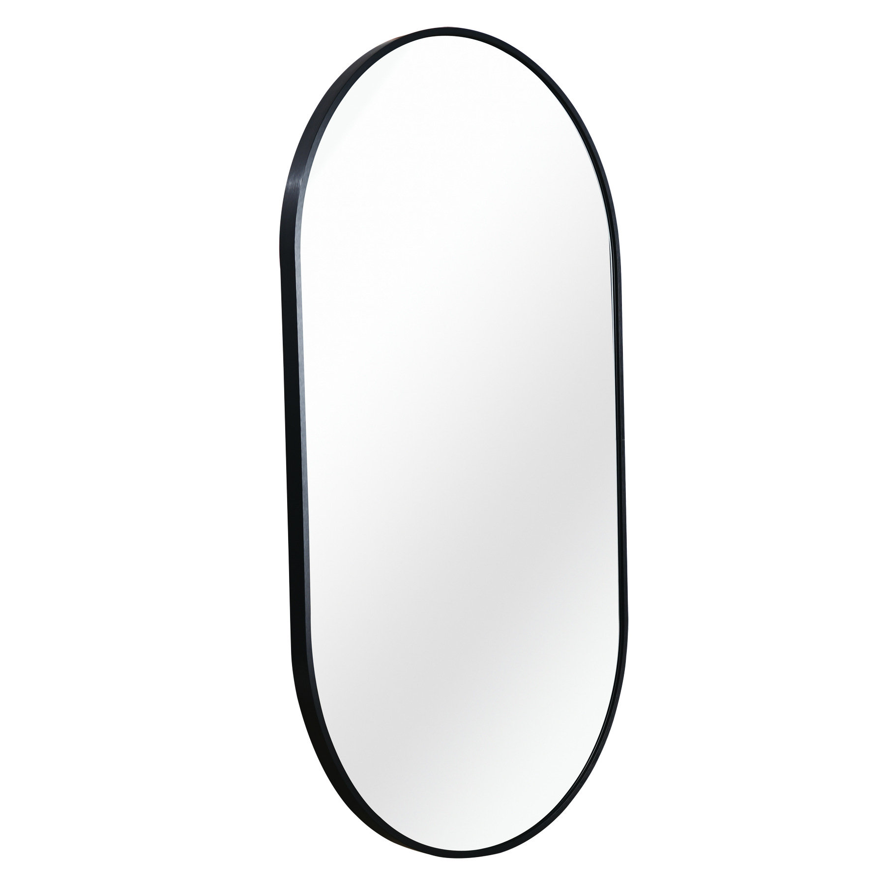 Ebern Designs 20X33 Inch Oval Silver Metal Wall Mirror - 4Mm Hd Non ...