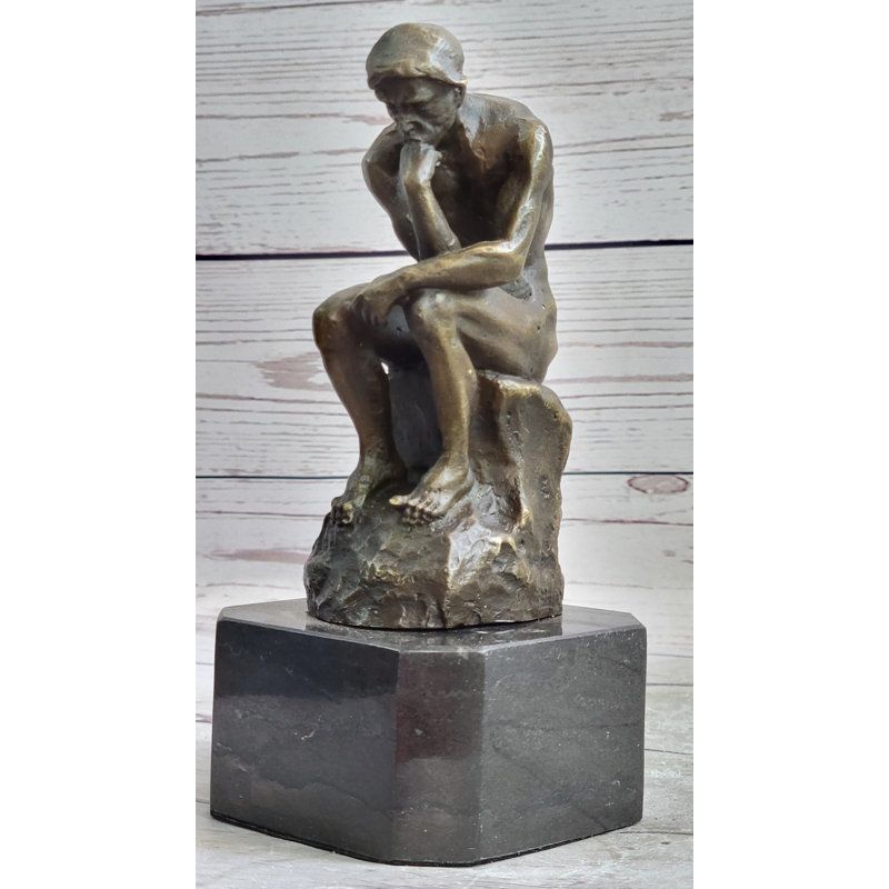 Lark Manor™ The Thinker Thinking Man by Auguste Rodin Bronze Sculpture ...
