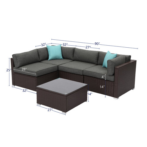 Orren Ellis Ahull 4 - Person Outdoor Seating Group with Cushions ...
