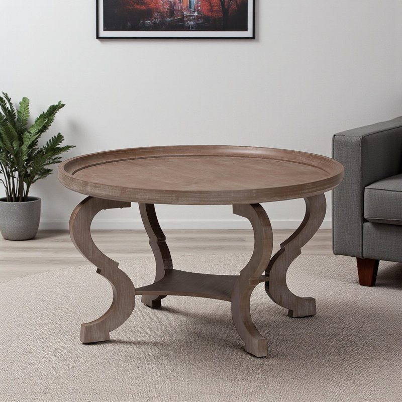 Ophelia & Co. Edmond Antique Brown Wood French Country Coffee Table ...