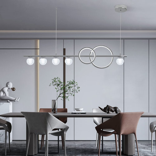 Ivy Bronx Cailob 7 - Light Chrome LED Kitchen Island Pendant | Wayfair