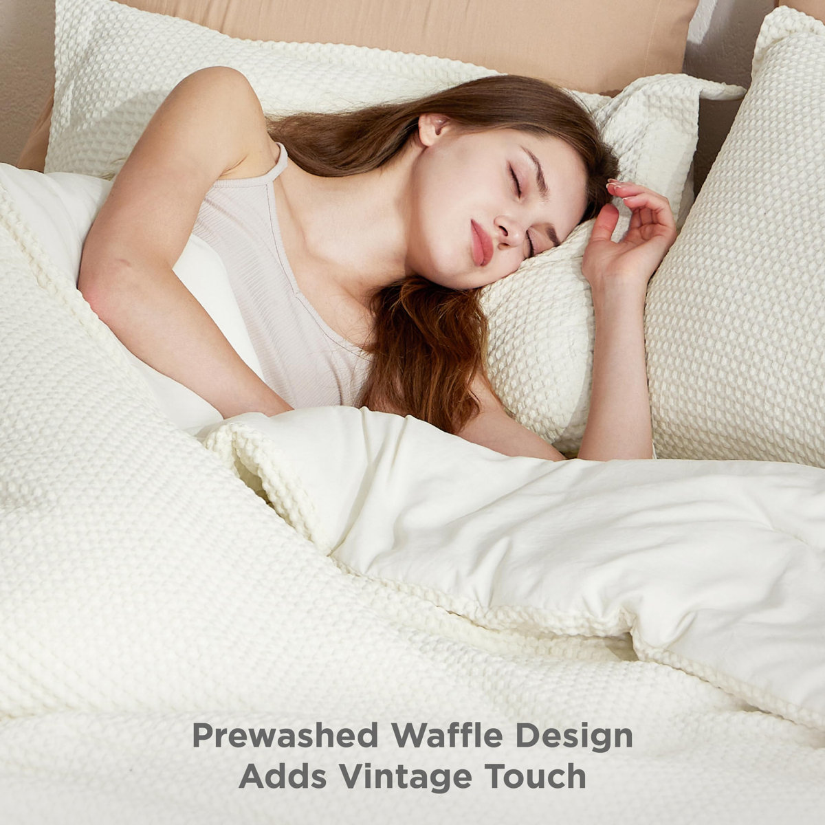 Bedsure Waffle Comforter Set Soft and Breathable Bedding Comforter Set ...