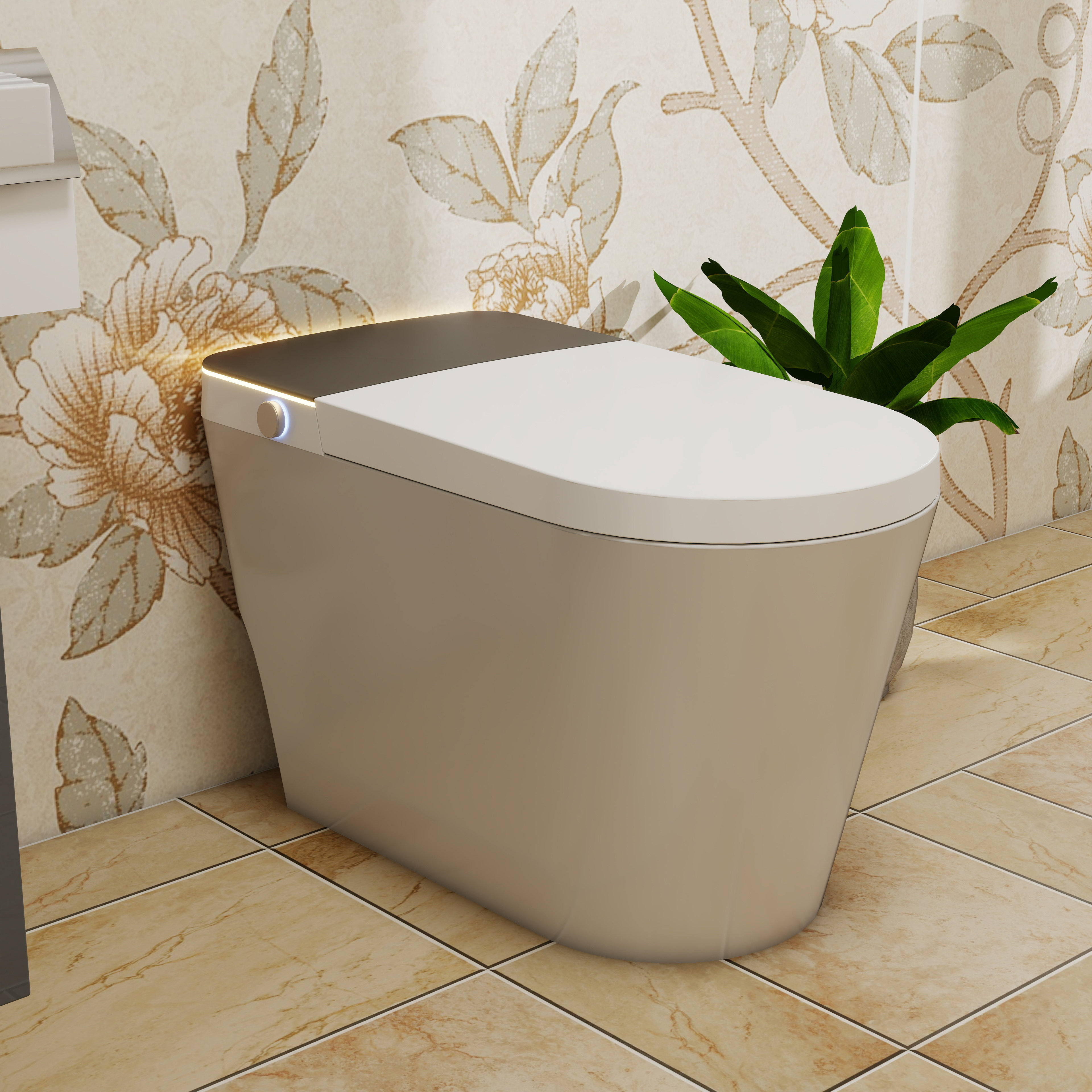 UrbEleg Smart Bidet Toilet with Heated Seat, 1.08GPF One-piece Toilet ...