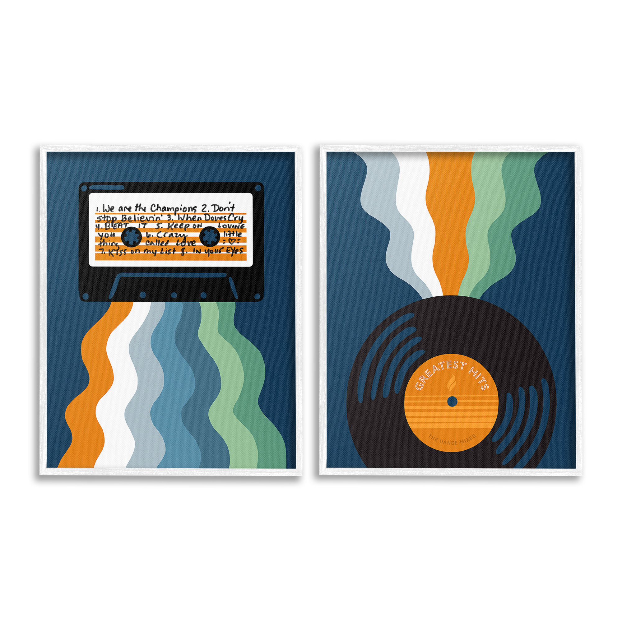 Hokku Designs " Retro Music With Stripes " by Laura Marr 2 - Pieces ...