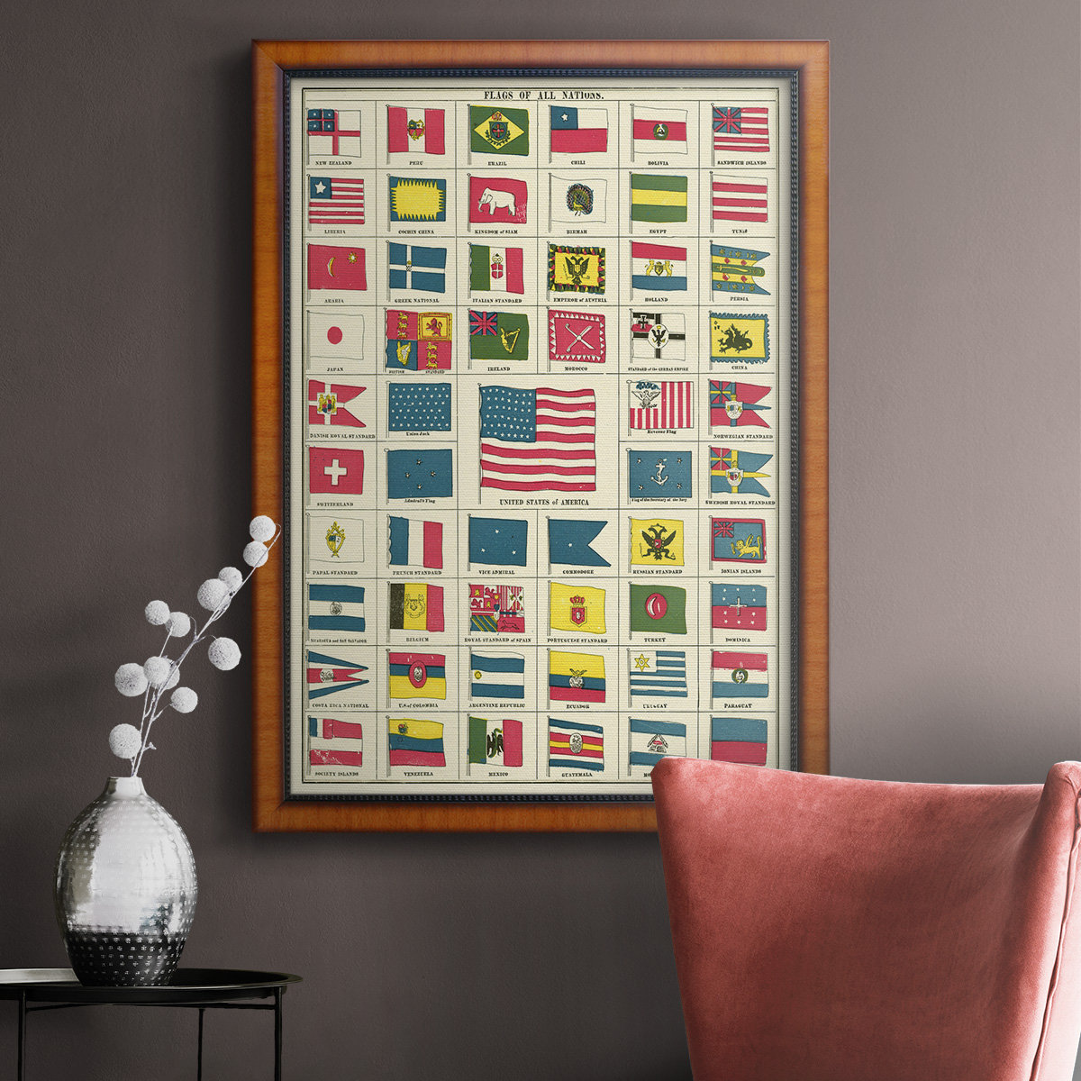 Trinx Flags Of All Nations III Premium Framed Canvas- Ready To Hang ...