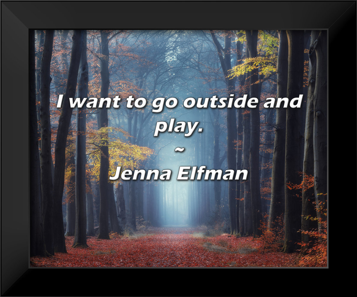 ATX Art Group LLC Jenna Elfman Quote: I want to go outside and play ...