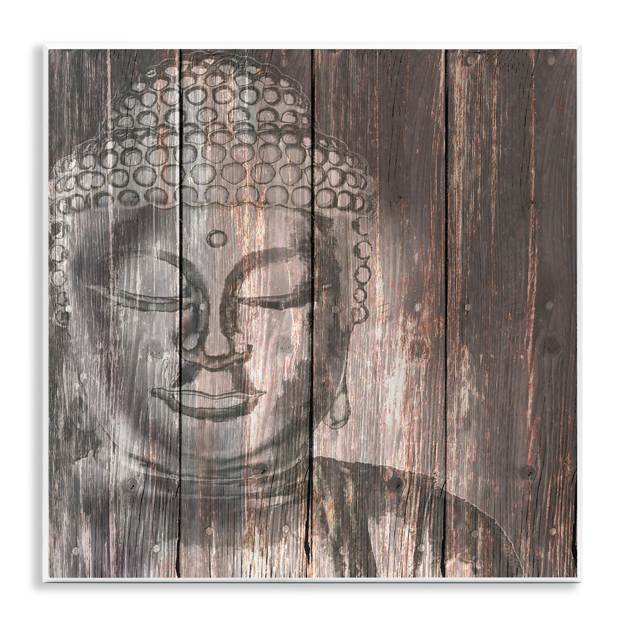 Ebern Designs Rustic Buddha Face Wall Plaque Art by Conrad Knutsen ...