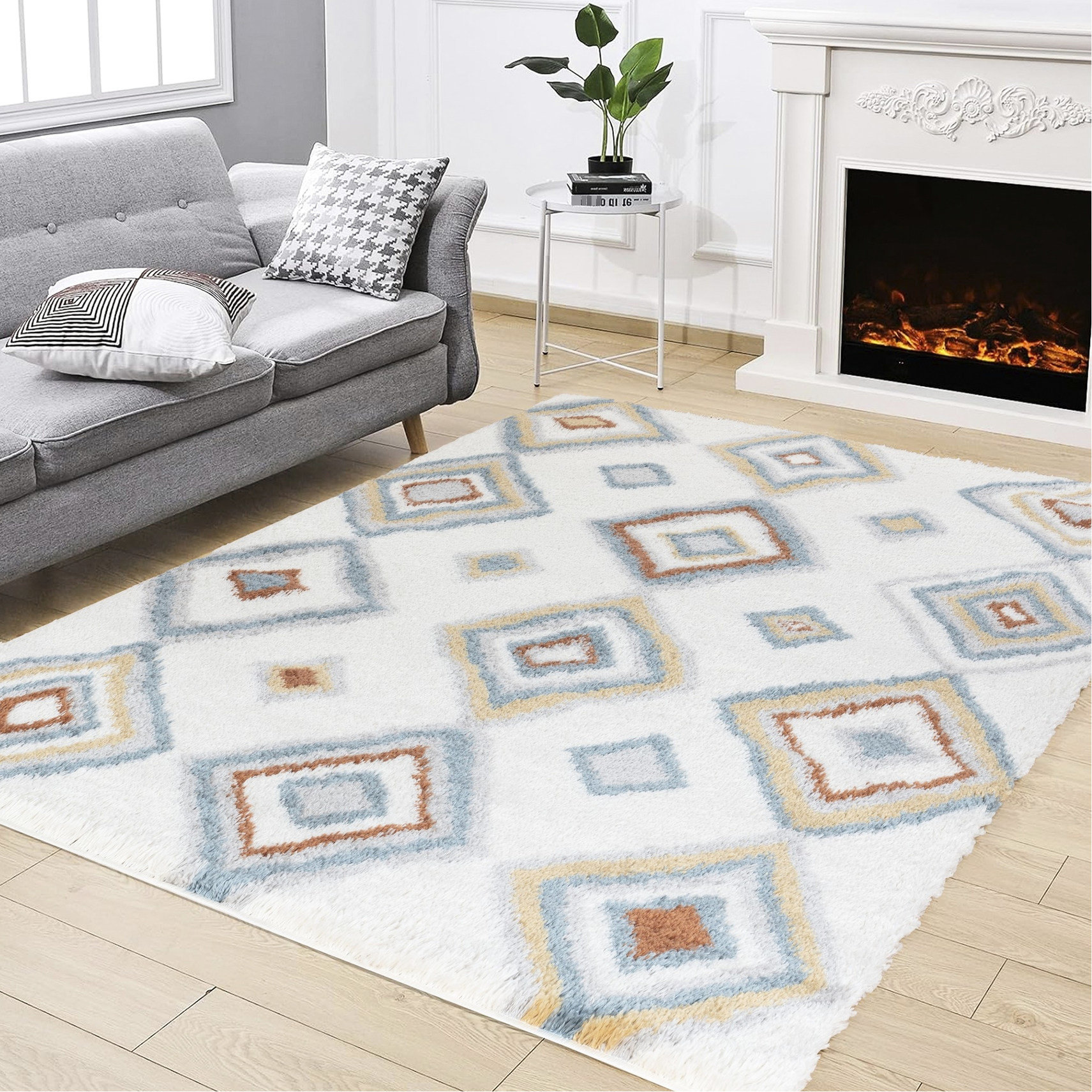 Hokku Designs Shaggy Area Rug, And Stylish, 100% , Stain Loft Shag Rug ...