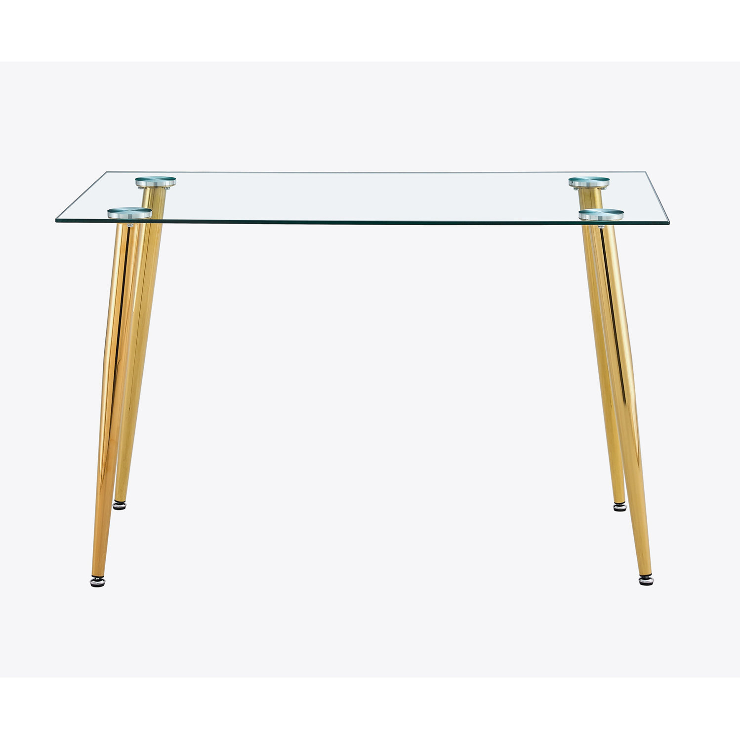 George Oliver Glass dinning table 120*70 ,black metal leg , Dinning ...