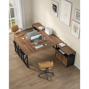 Latitude Run® Modern 63" Executive Computer Desk and 31"Lateral File ...