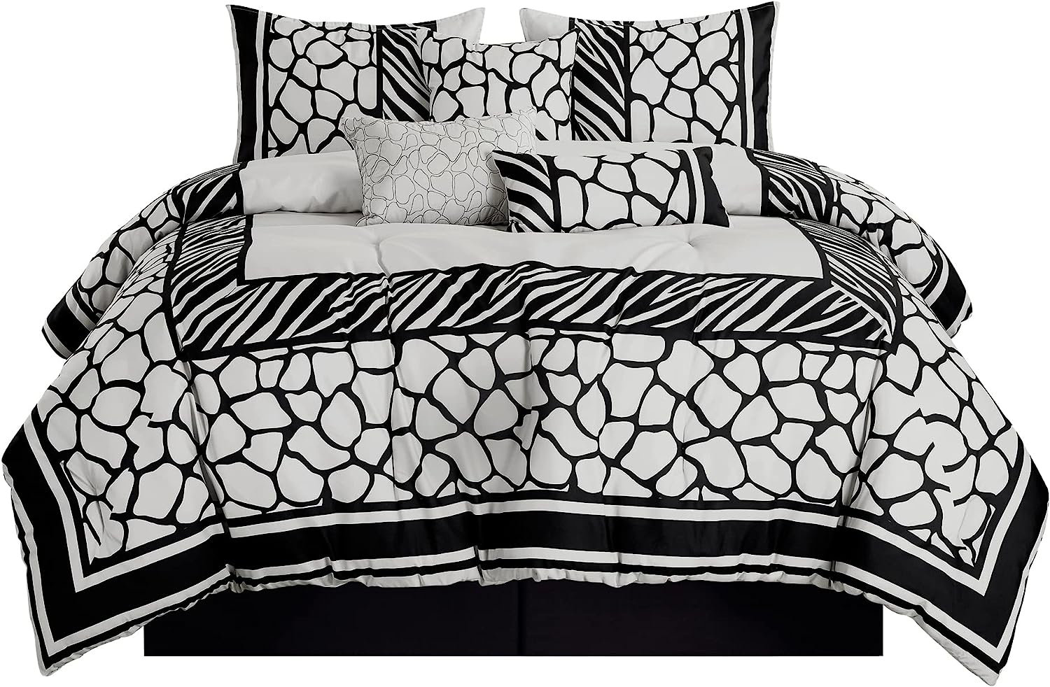 Chezmoi Collection 7-Piece Zebra Giraffe Animal Printed Bedding ...