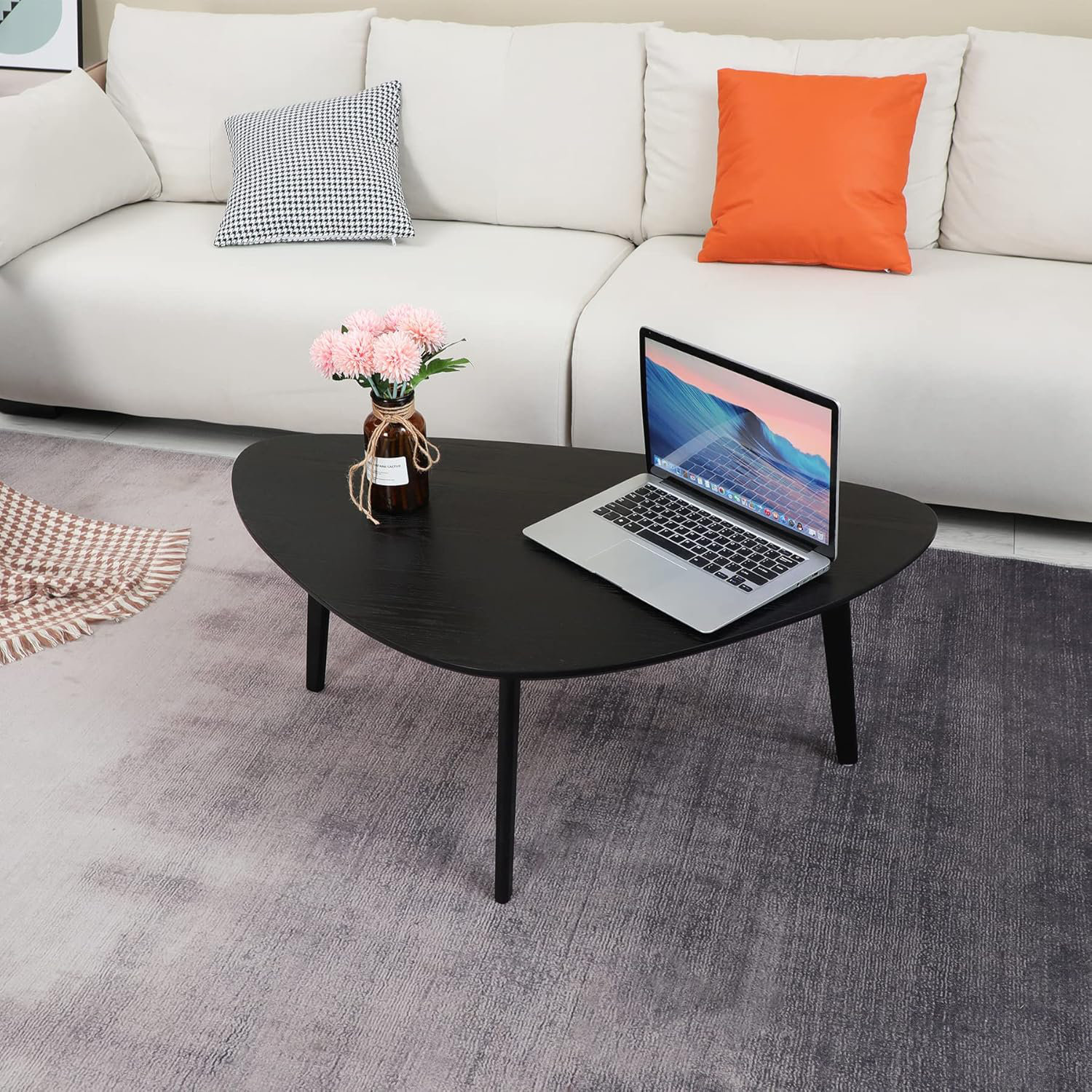 George Oliver Wood Coffee Table Small Oval Coffee Tables Mid Century ...