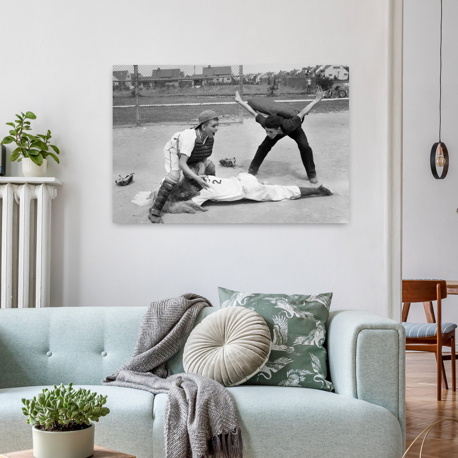 Alcott Hill 1950S Little League Umpire Calling Baseball Player Safe ...