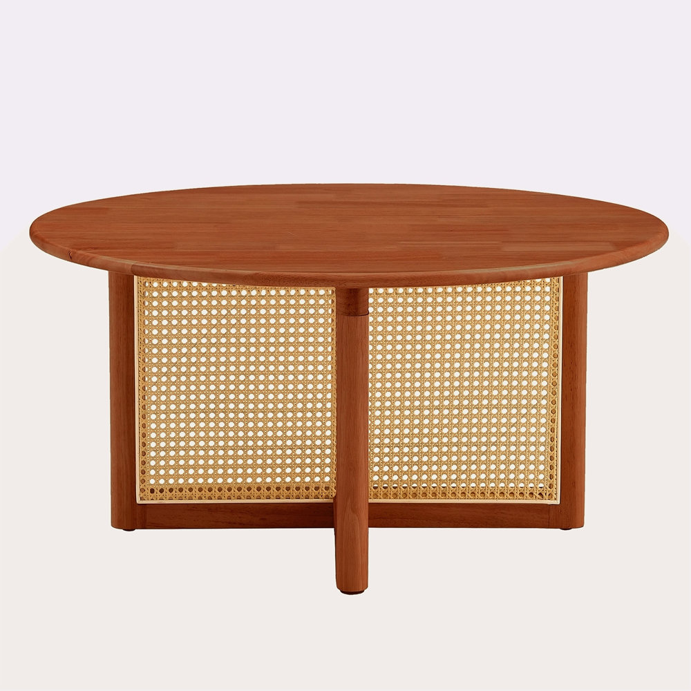 George Oliver A Natural And Elegant Deep Red Coffee Table With ...