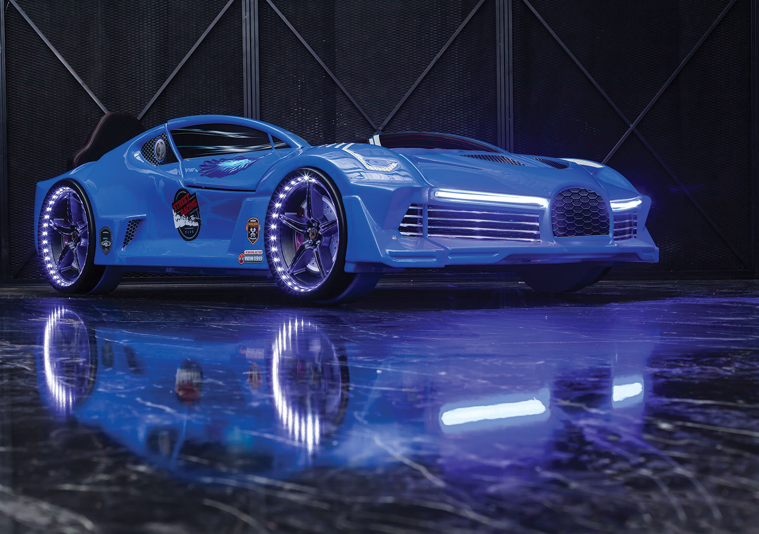 Kids Furniture Store Air Twin Size Car Bed W/Mattress Red | Wayfair