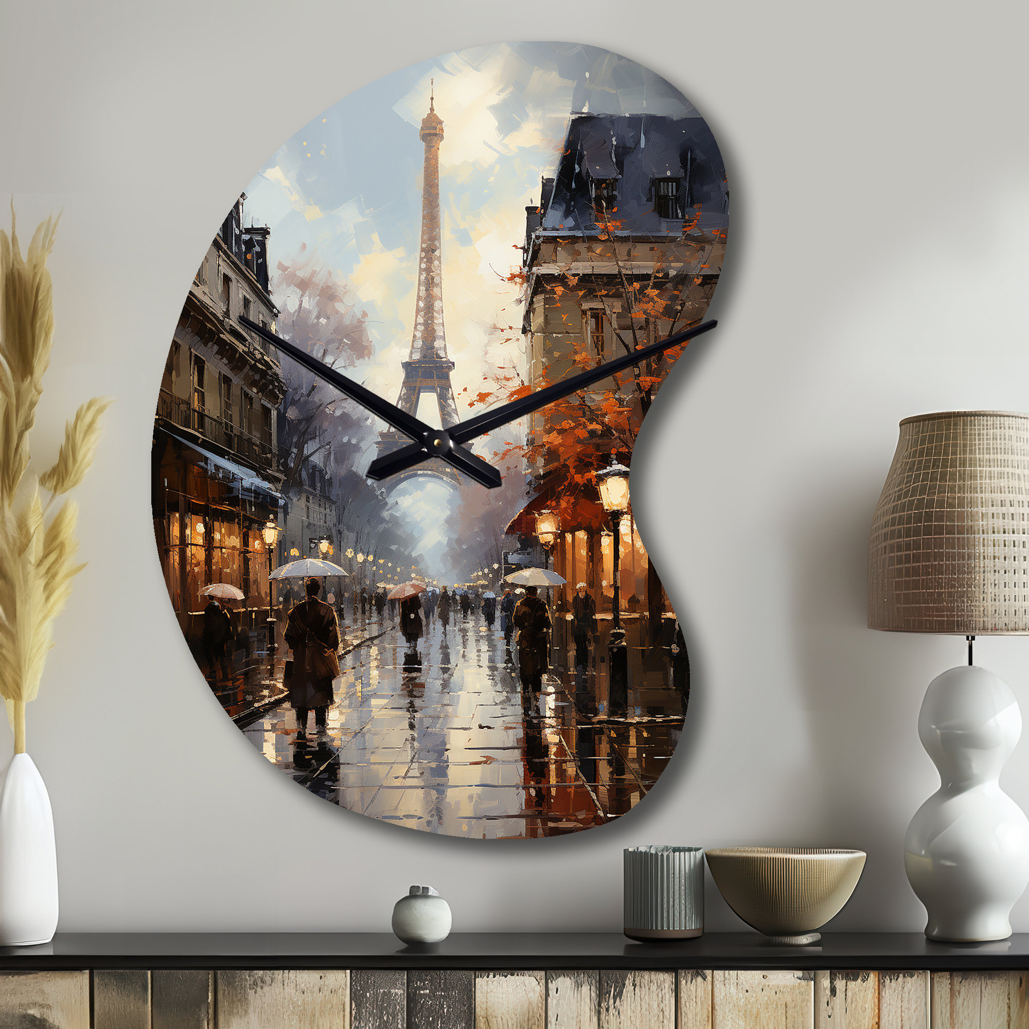 Design Art Eiffel Paris In 19 Century - Boom Shape Paris 3D Wall Clock ...