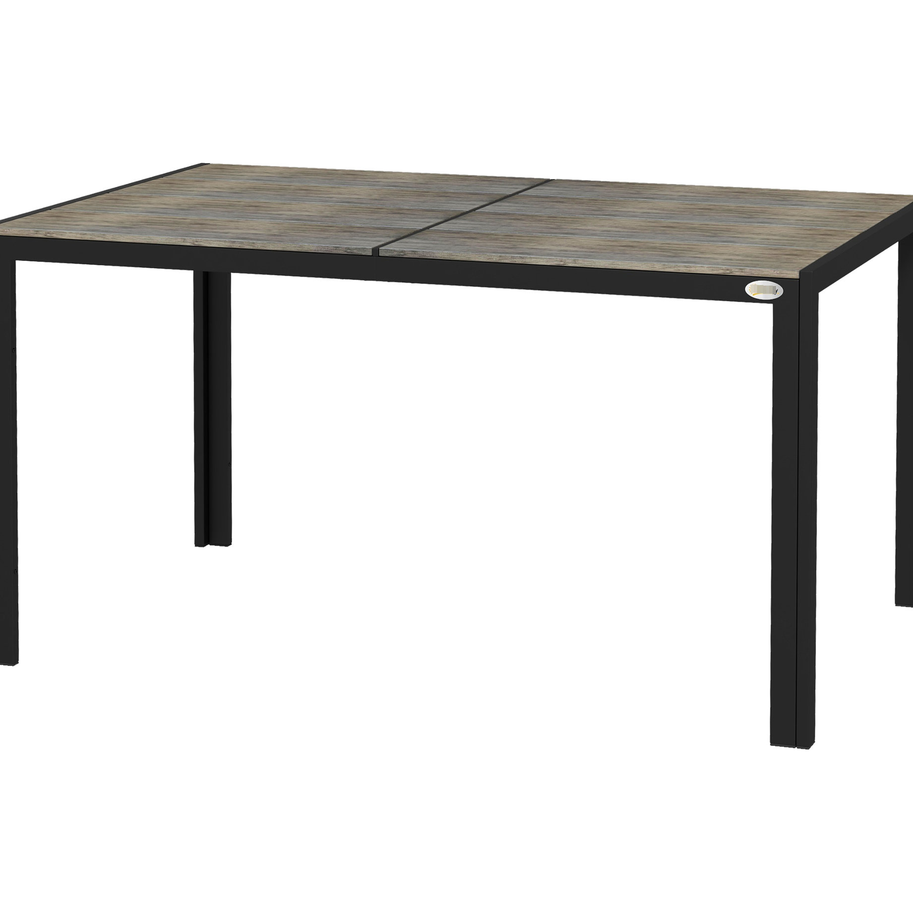 Latitude Run® 6 Outdoor Patio Table, 55" X 35.5", Aluminum, Faux Wood ...