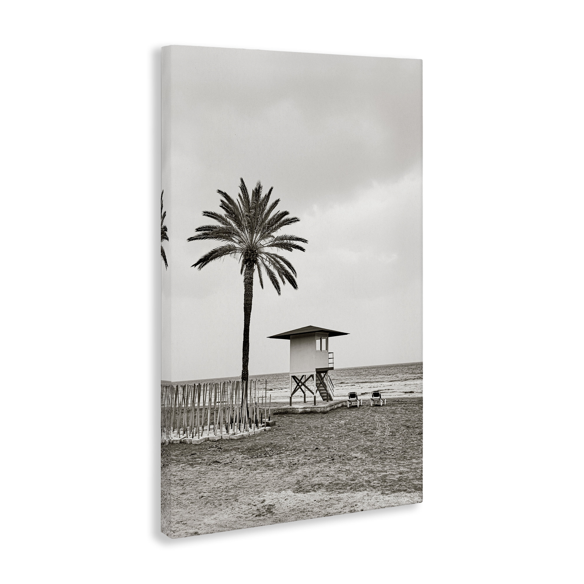 Bayou Breeze Lifeguard Tower & Palm Canvas Wall Art by Nataly White ...