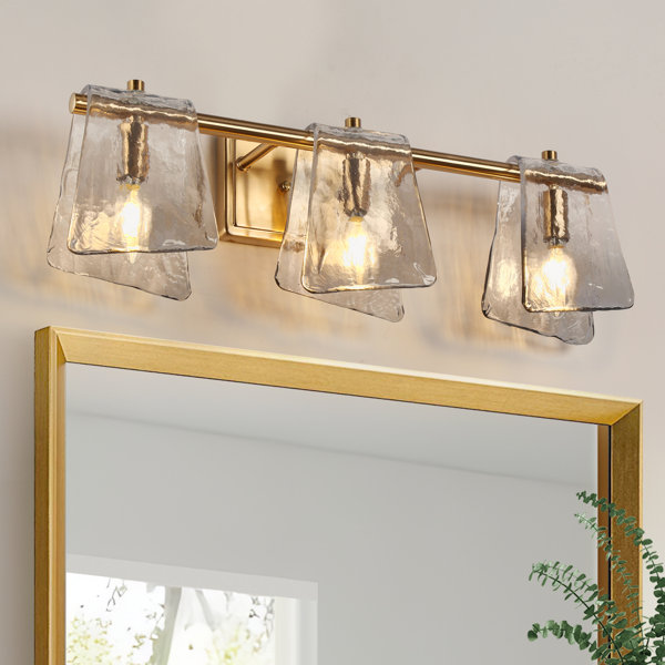 Mercer41 Elisabette 3 - Light 23.6'' W Dimmable Gray Glass Bathroom ...