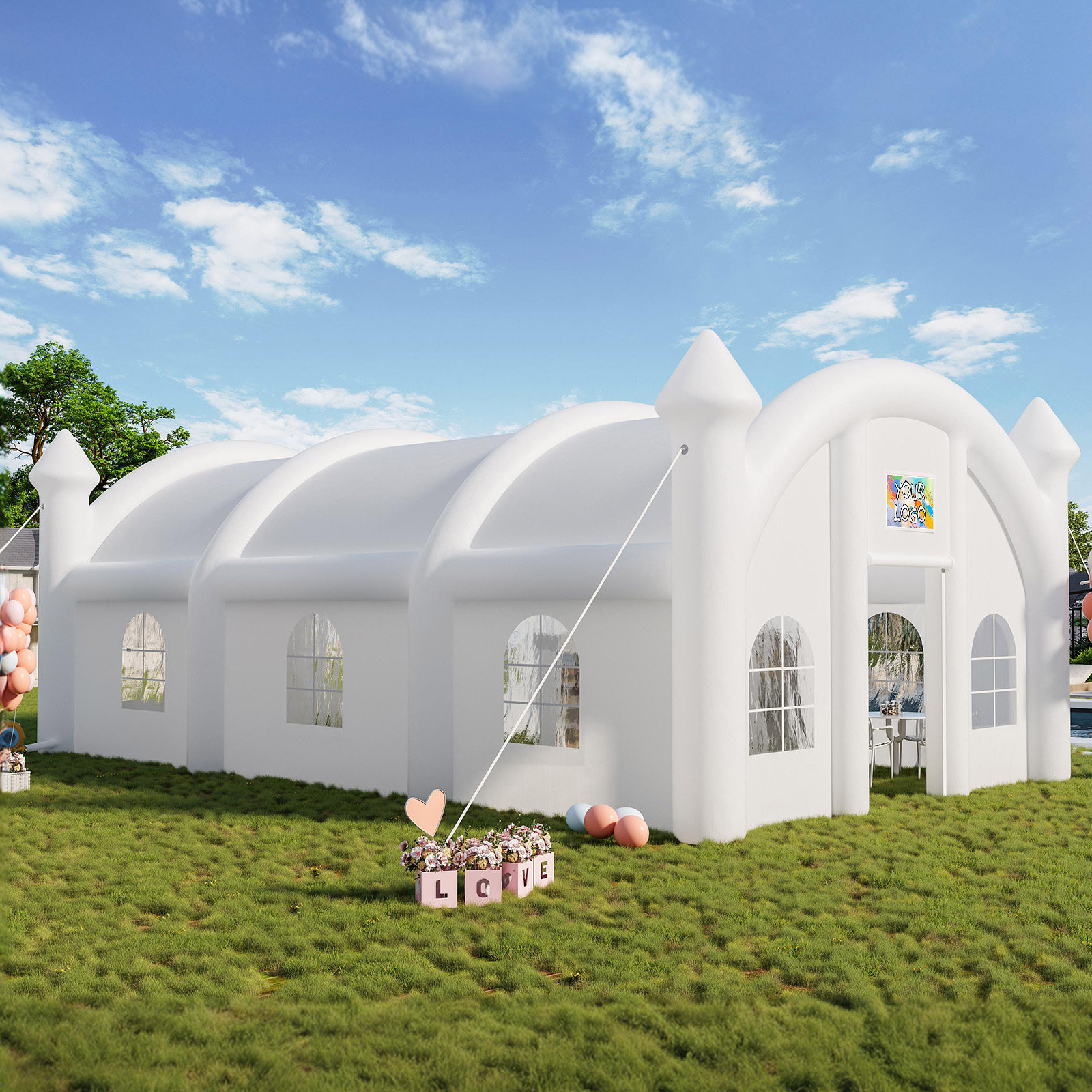 AMERLIFE Pop-Up Nightlife Large Inflatable Wedding Tent, 210D Oxford ...