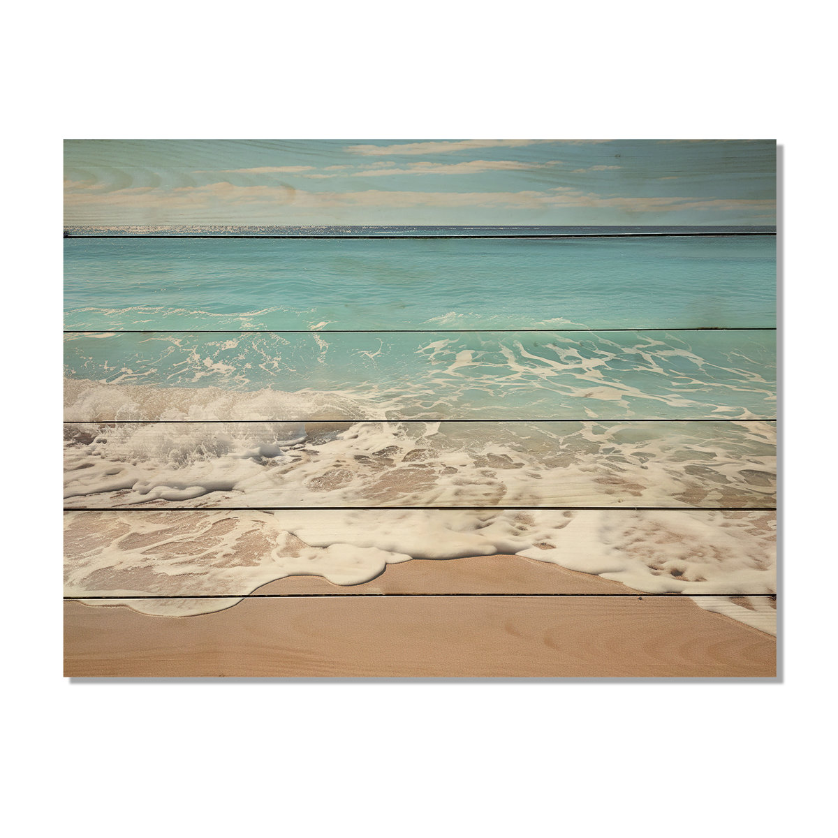 Beachcrest Home™ Shoreline Shadows On Beautiful Beach - Coastal Wood ...