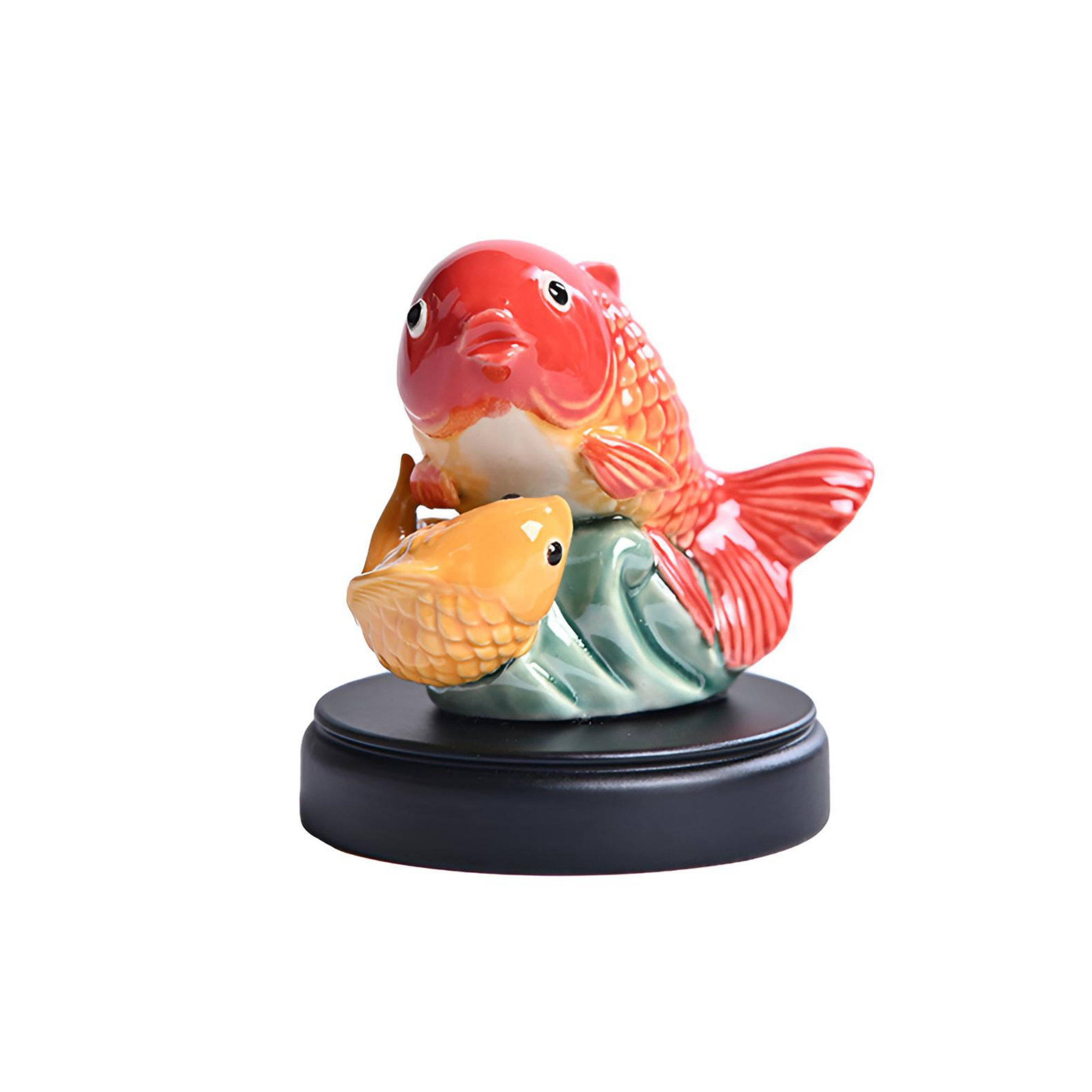 Hokku Designs Kiln Transformed Ceramic Carp Ornaments With Clear, Warm ...