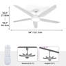 Ebern Designs 52" White Ceiling Fan 5 Blade Modern Reversible Ceiling ...
