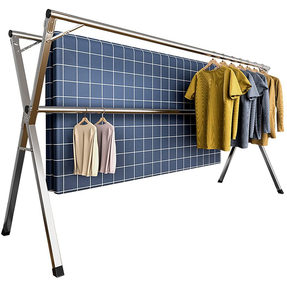 OLHAV Foldable &Length Adjustable Clothes Drying Rack, 79 inch Heavy ...