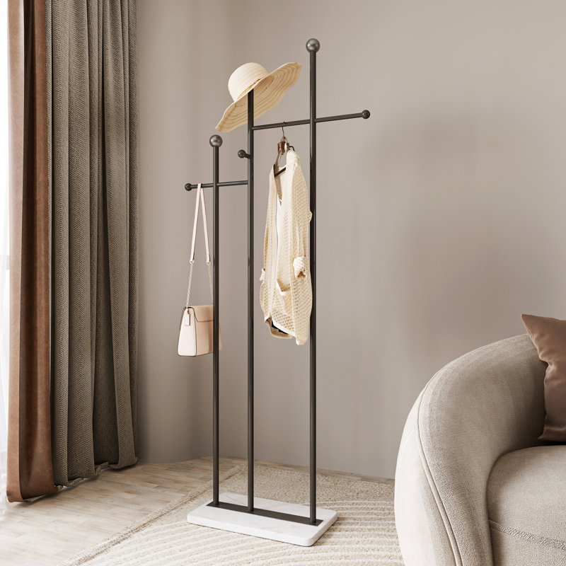 Mercer41 Eimie Steel 6 - Hook Freestanding Coat Rack with Weighted ...