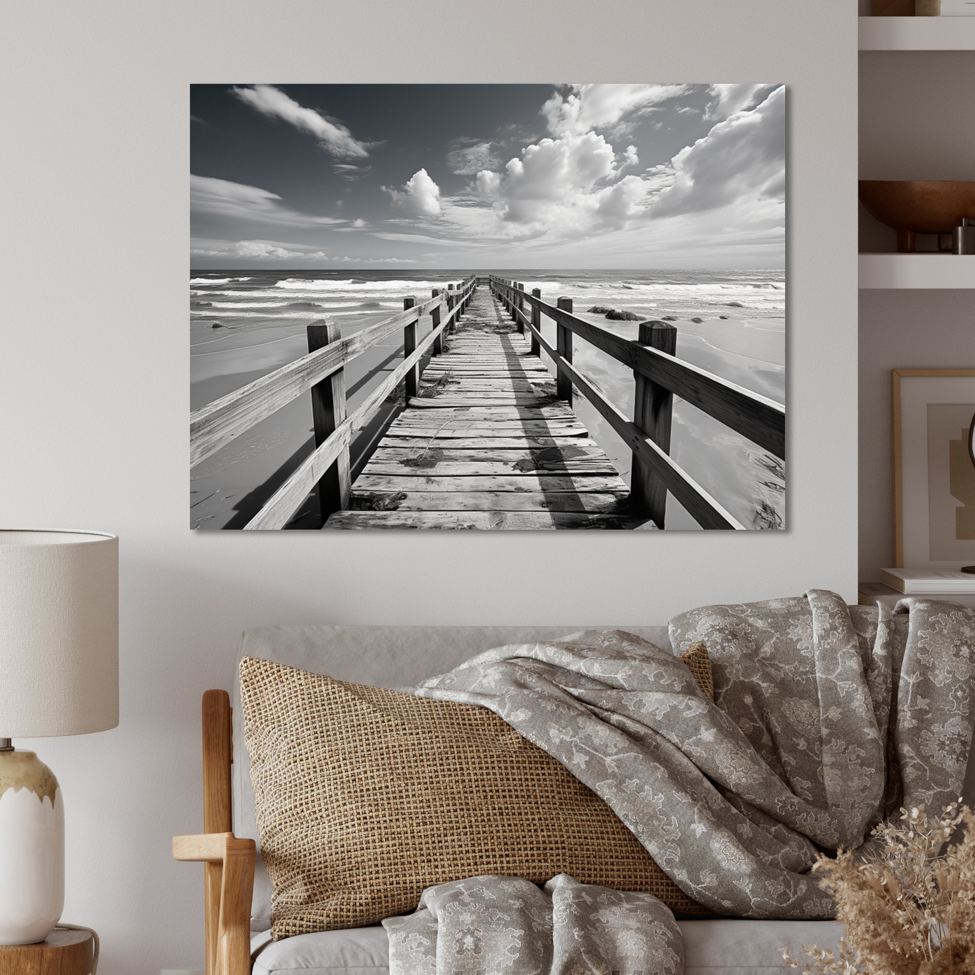 Highland Dunes Monochome Florida Boardwalk Photo - Nautical & Beach ...