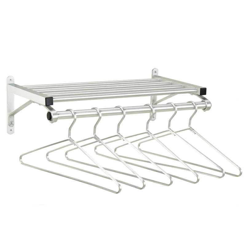 Glaro, Inc. Single Shelf Wall Mounted Modular Coat Rack - Satin ...