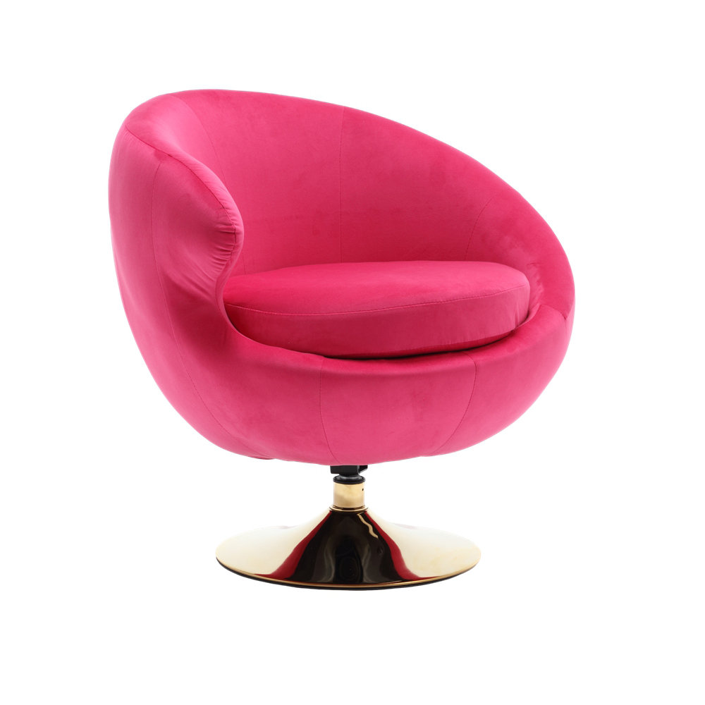 Mercer41 Felding Velvet Swivel Barrel Chair | Wayfair