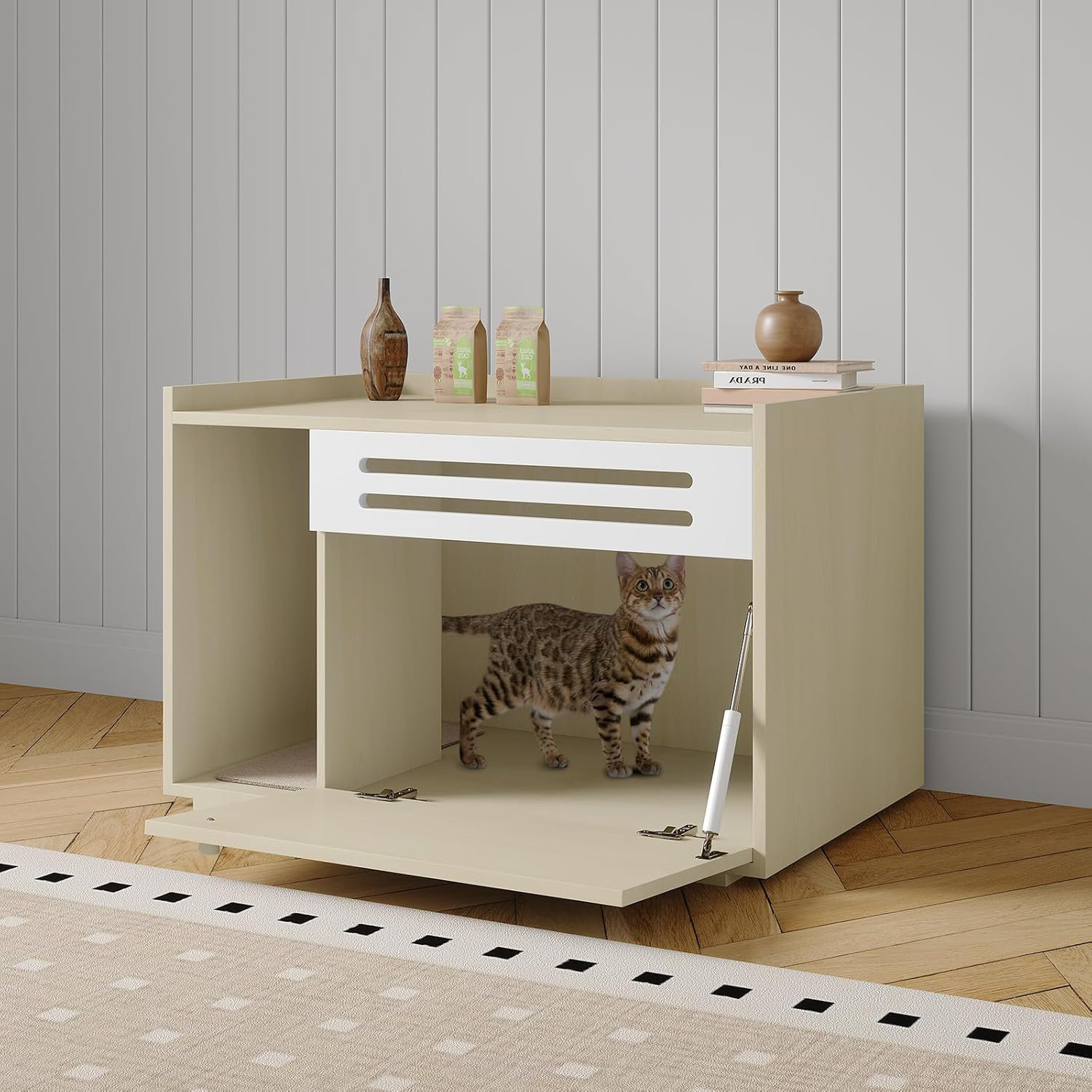 Tucker Murphy Pet™ Cat Litter Box Enclosure With Ventilated Panel ...