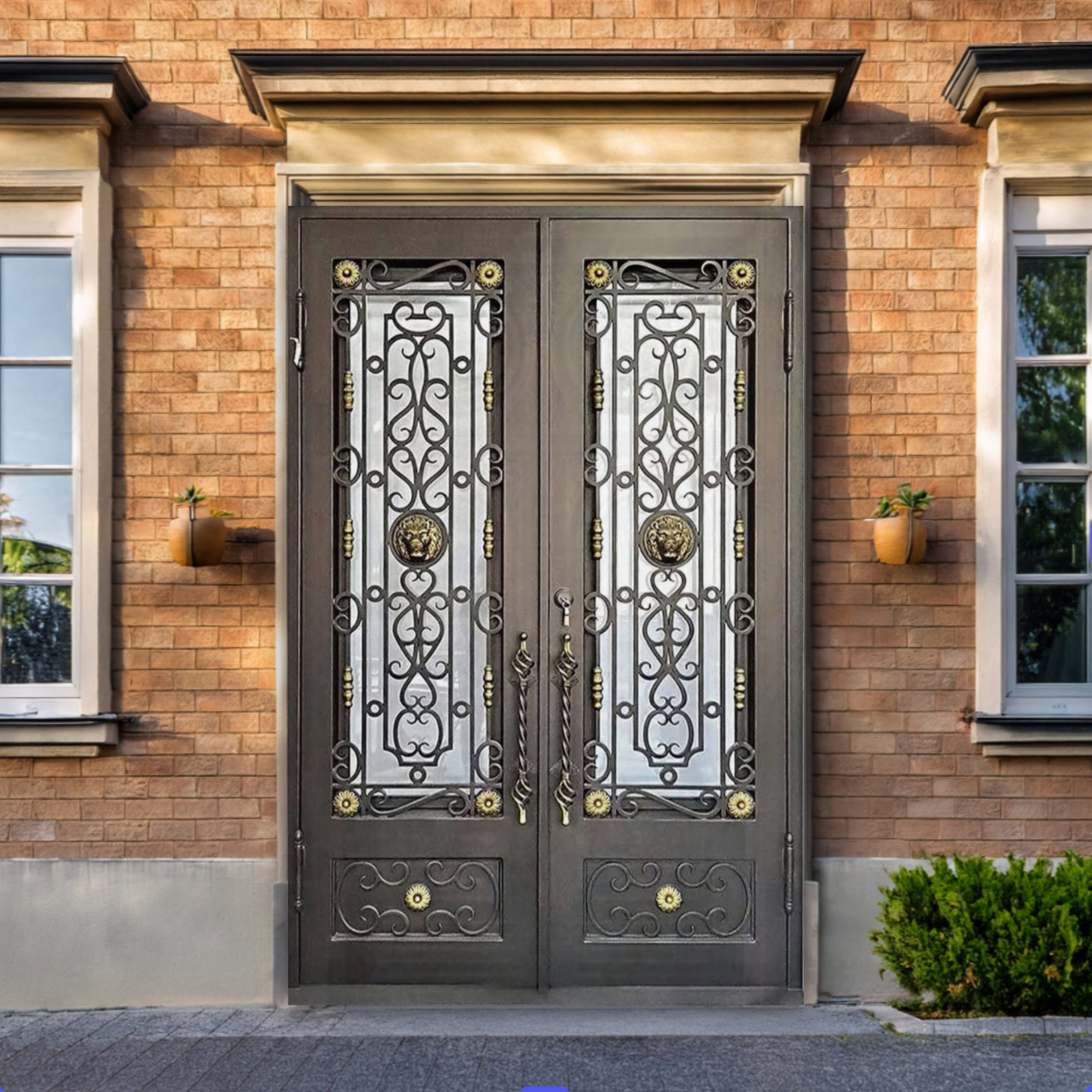 Nationwide Iron Works Lion's Gate Regal Iron Door | Wayfair