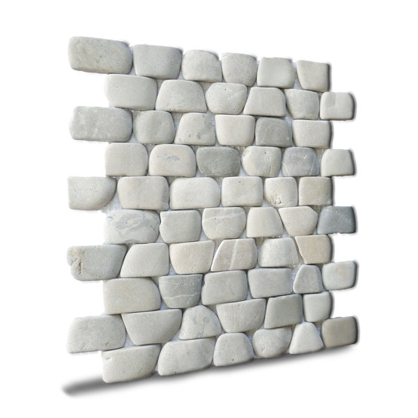 b.o.i Florida 12" x 12" Natural Stone Linear Pebble Mosaic Wall Tile ...