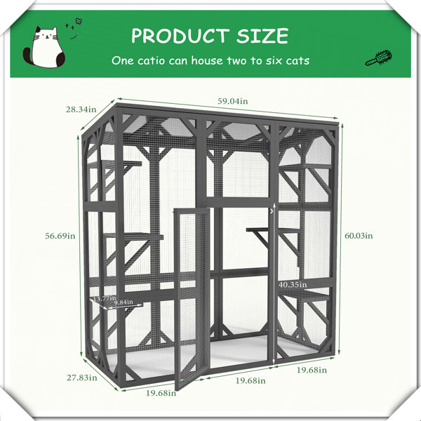 One Allium Way Enceinte d'extérieur en bois Catio avec toit imperméable ...