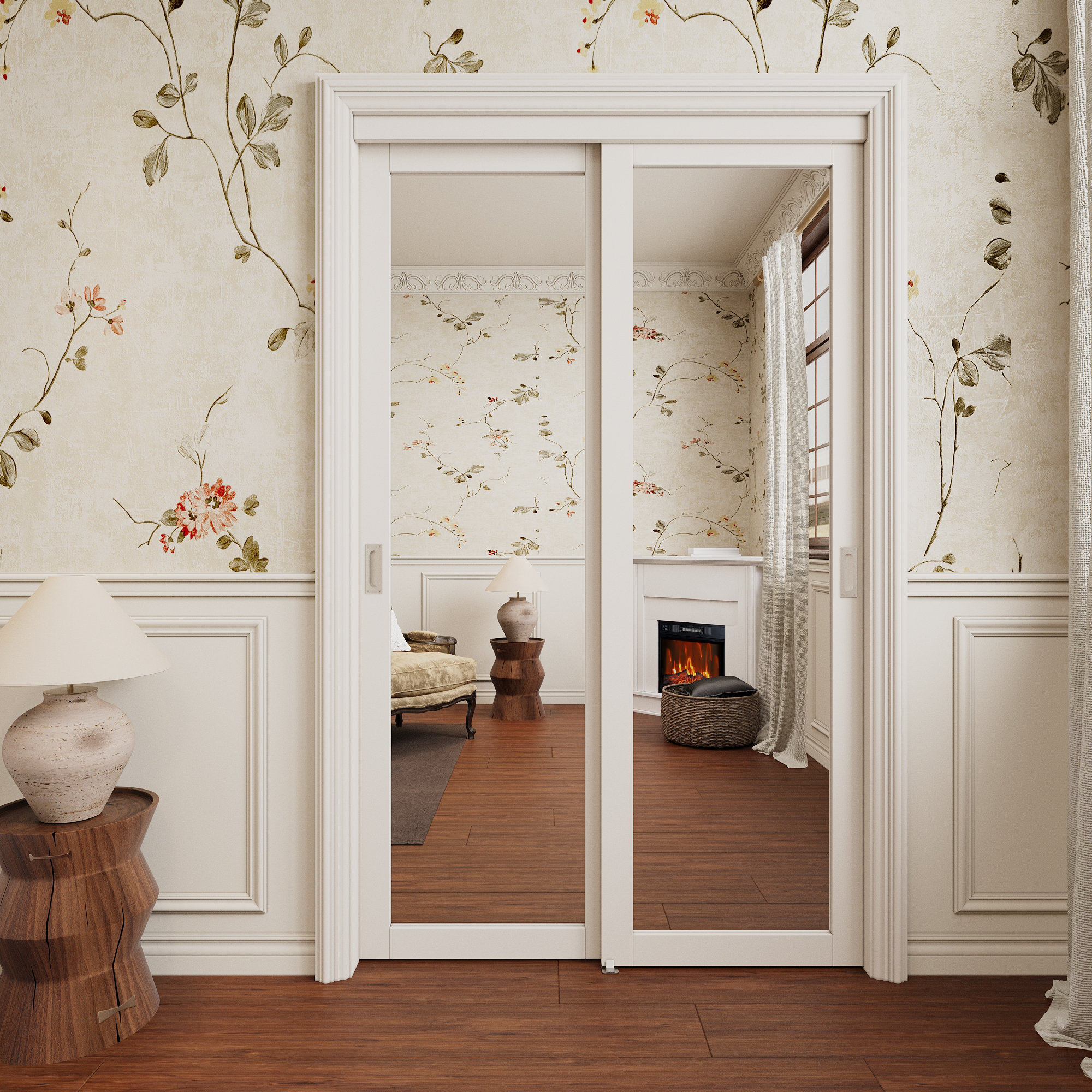 Home Worthy Mirrored Closet Sliding Doors With Hardware Kit & Handles ...
