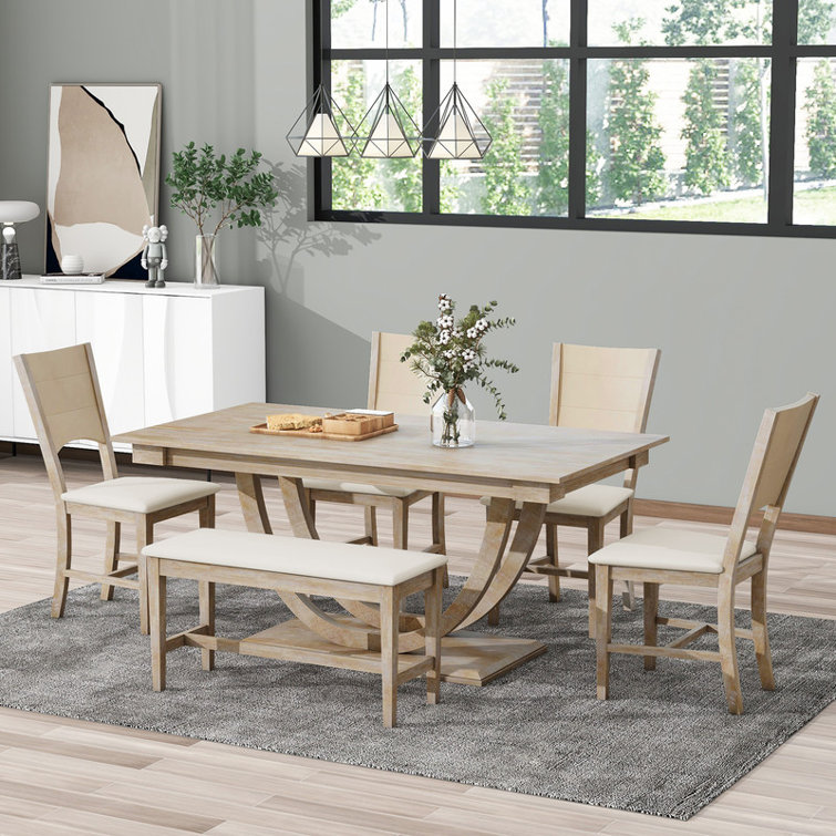Red Barrel Studio® Kreshnik 6 - Piece Trestle Dining Set | Wayfair